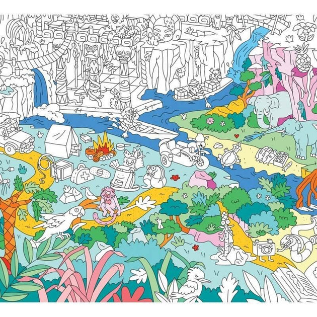 OMY DESIGN & PLAY - Giant colouring poster - Jungle – French Blossom