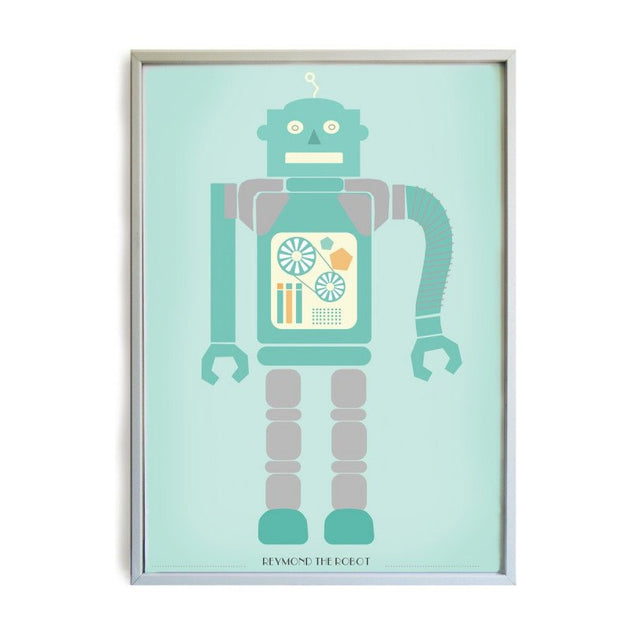 Robot vintage poster for children, retro room decoration – French Blossom