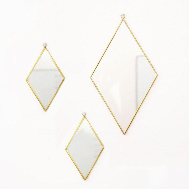 Diamond shaped mirror in brass - Original mirror - LES PETITS BOHEMES ...